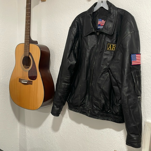 Jackets & Coats | Vintage Army Leather Jacket | Poshmark